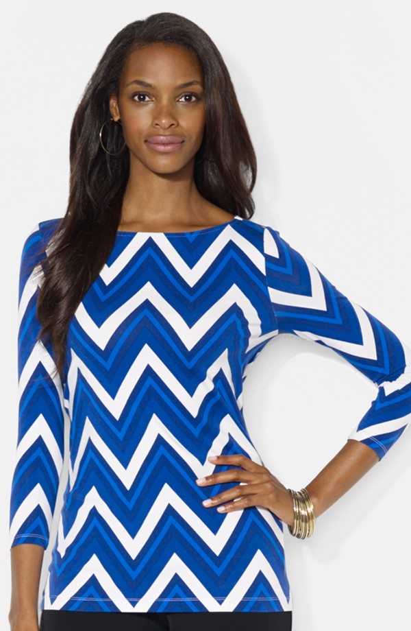 Lunch Break: Chevron Print Boat Neck Top | The Corporate Sister